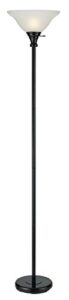 cal lighting bo-213-bk floor lamp with smokey glass shades, black finish