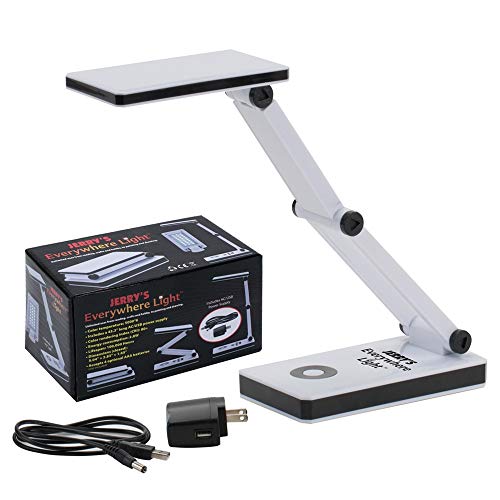 Jerry's Everywhere Flexible Portable 24 LED Task Lamp, 3 Adjustable Dimmable Levels Includes AC/USB Power Supply (Optional AA Battery)