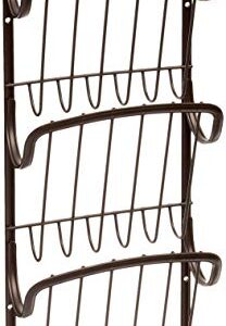 Spectrum Diversified Ashley 3-Tier Letter Holder & Key Rack Triple Wall Mount Hooks, Mail Holder for Home & Office Organization, Bronze