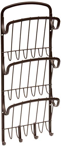 Spectrum Diversified Ashley 3-Tier Letter Holder & Key Rack Triple Wall Mount Hooks, Mail Holder for Home & Office Organization, Bronze