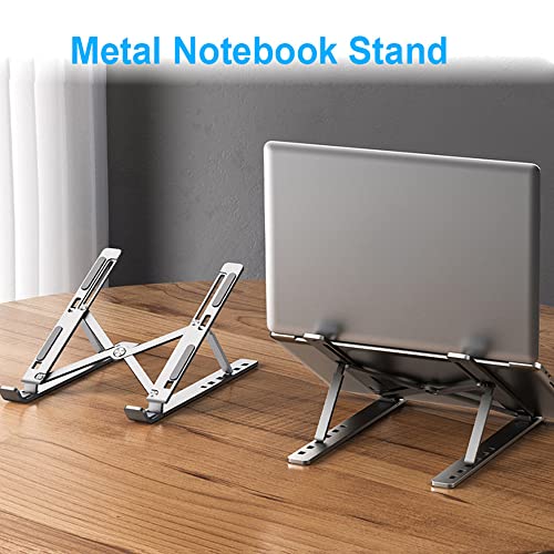 TenYua Laptop Stand for Desk,Portable Laptop Holder,6 Angles Adjustable Aluminum Tablet Stand Foldable Laptop Bracket Compatible with 9-15.6 inch Laptops