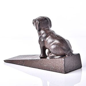 Sungmor Solid Cast Iron Door Stops with Non-Slip Mat - Powerful Resistance & Cute Dog Shape & Antique Style - Decorative Door Stopper Wedge - Windproof Door Holder - Perfect for Any Kinds of Ground