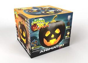 animat3d jabberin’ jack talking animated black pumpkin with built in projector & speaker plug’n play