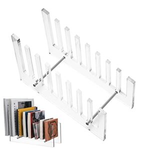 acrylic file organizer for desk organizers and storage 8 slots mail organizer countertop incline file holder clear file sorter office desktop rack for folder letter magazine book paper envelopes