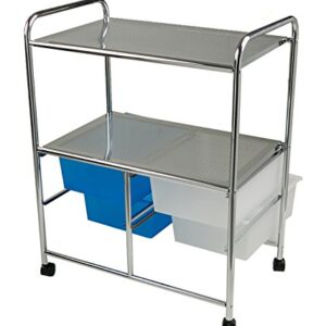 Mind Reader Rolling Utility Cart, 25 Inch, Silver 4 Drawer