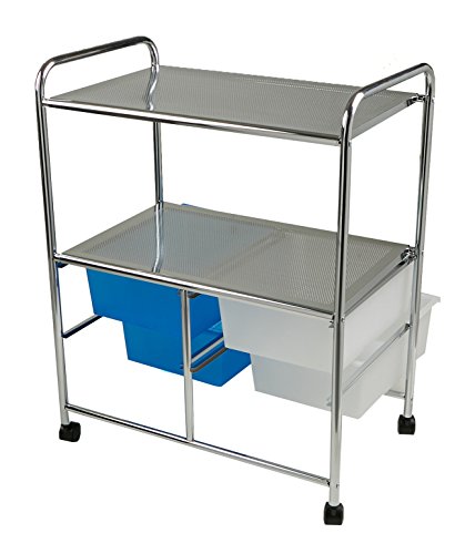 Mind Reader Rolling Utility Cart, 25 Inch, Silver 4 Drawer