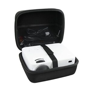 hermitshell hard travel case for top vision t21 4000l / h o m p o w t20 5500l / dbpower l12 3000l， rd820 3500 lux，pj0711 2800lux mini projector