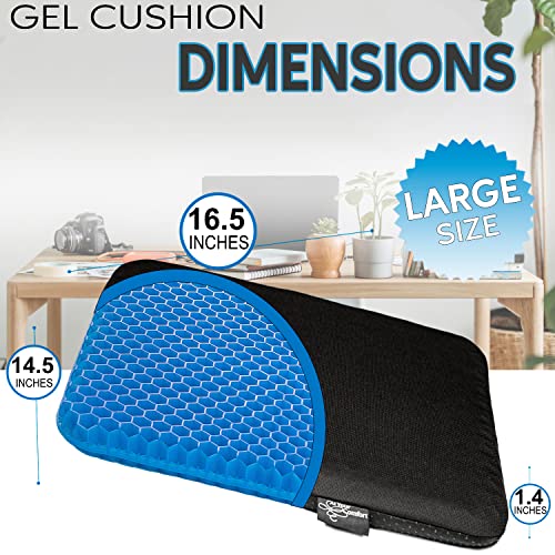 At Your Comfort Gel Seat Cushion for Long Sitting – Ideal for Car Seat, Office Chair, Wheelchair – Seat Cushion for Tailbone Pain Relief, Sciatica Seat – Comfortable, Breathable, Relieves Discomfort