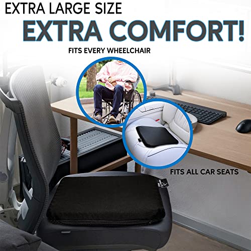 At Your Comfort Gel Seat Cushion for Long Sitting – Ideal for Car Seat, Office Chair, Wheelchair – Seat Cushion for Tailbone Pain Relief, Sciatica Seat – Comfortable, Breathable, Relieves Discomfort