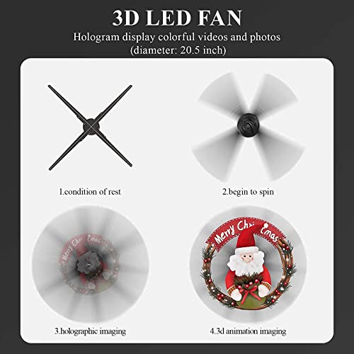 Faryuan 3D Hologram Fan Advertising Display Best for Business,Store,Shop,Holiday 20.5inch with Wi-Fi Hi-Resolution 1600x576 PX Holographic LED Video Projector