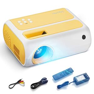 mini projector, uyole portable movie projector for cartoon, kids gift, small pico projector, outdoor movie projector compatible with iphone,tv stick, hdmi, av, usb, laptops for home theater movie