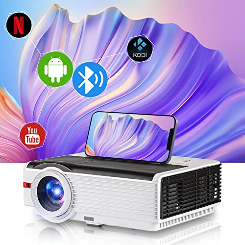 9000L Bluetooth WiFi Projector Native 1080, Full HD Video Projectors Wireless Sync Screen for Smartphones/PC, Outdoor Home Theater Projectors 4D Keystone & Zoom, with HDMI,VGA,USB,AV,Audio Port