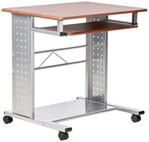 safco soho mobile workstation, medium cherry/metallic gray