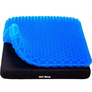 iac chair cushions – gel seat cushion, office chair cushion, wheelchair cushions, sciatica pain relief butt pillow, car cushion lab, cooling seat. with black cover desk chair cushion, absorbs pressure