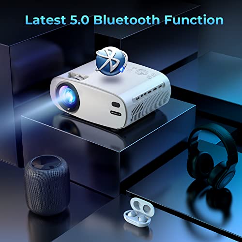 [Upgraded] WiFi Bluetooth Projector 4K Support, 9500L Native 1080P Outdoor Movie Projector for iPhone Andriod, 300" Display Video Projector Compatible TV Stick, Phone, Computer