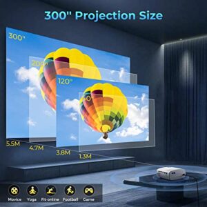 [Upgraded] WiFi Bluetooth Projector 4K Support, 9500L Native 1080P Outdoor Movie Projector for iPhone Andriod, 300" Display Video Projector Compatible TV Stick, Phone, Computer