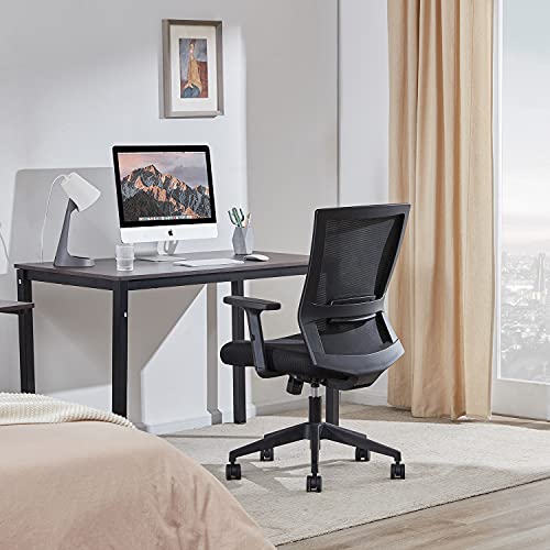 Farini Office Chair, Mid-Back Ergonomic Mesh Chair Executive Swivel Desk Chair with Lumbar Support Adjustable Height Arm (Black)