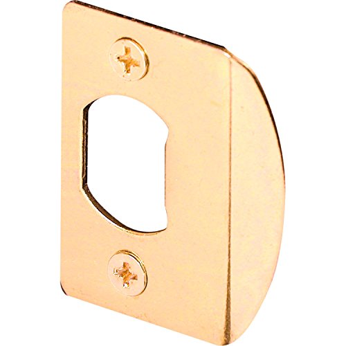 Prime-Line MP2232-5 Standard Latch Strike, 1-5/8 in, Steel, Brass Plated Finish, 5 Piece