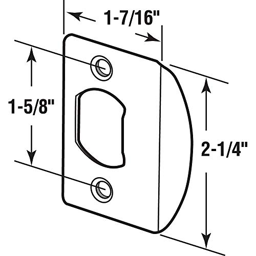 Prime-Line MP2232-5 Standard Latch Strike, 1-5/8 in, Steel, Brass Plated Finish, 5 Piece