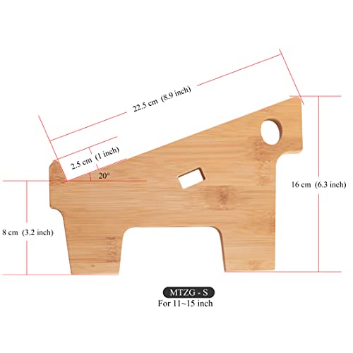 MTWhirldy Laptop Stand Bamboo, Universal Computer Riser Stands Compatible with MacBook Air Mac Pro HP DELL Acer Wood Laptop Holder for Desk (for 11-15inch)