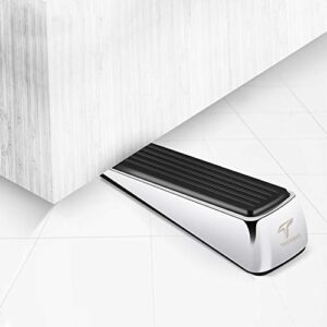 techway door stopper rubber door wedge 5.5 ounces stainless steel and rubber heavy duty non-scratching and anti-slip doorstop