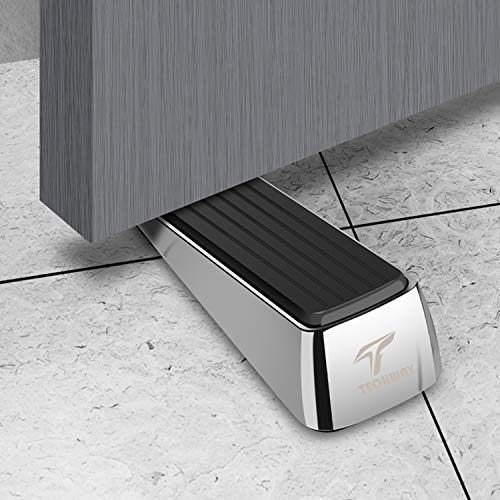 Techway Door Stopper Rubber Door Wedge 5.5 Ounces Stainless Steel and Rubber Heavy Duty Non-Scratching and Anti-Slip Doorstop