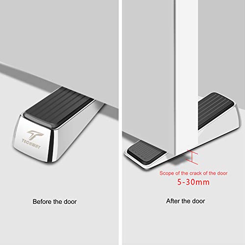 Techway Door Stopper Rubber Door Wedge 5.5 Ounces Stainless Steel and Rubber Heavy Duty Non-Scratching and Anti-Slip Doorstop