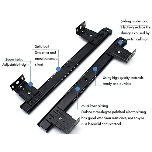 FUZADEL Sliding Under Desk Keyboard Tray Slide Out Keyboard Holder Drawer Slide Out Heavy-Duty Office Desk Extender Platform Pull Out Desktop Stand for Keyboard Extension Tray Desk Organizer-Metal