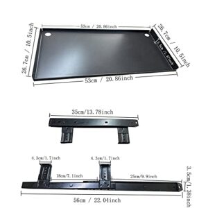 FUZADEL Sliding Under Desk Keyboard Tray Slide Out Keyboard Holder Drawer Slide Out Heavy-Duty Office Desk Extender Platform Pull Out Desktop Stand for Keyboard Extension Tray Desk Organizer-Metal