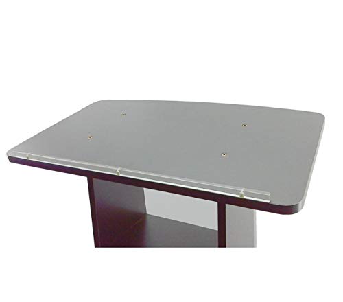 FixtureDisplays® 44.3" Tall Podium for Floor, Curved Frosted Front Acrylic Panel - Dark Grey 19658-GREY