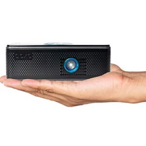 AAXA BP1 Speaker Projector – Bluetooth 5.0, Battery Power Bank, Up to 6 Hour Projection or 24 Hours Playtime, USB C Mirroring, Onboard Media Player, HDMI, DLP Portable Mini LED Projector (Renewed)