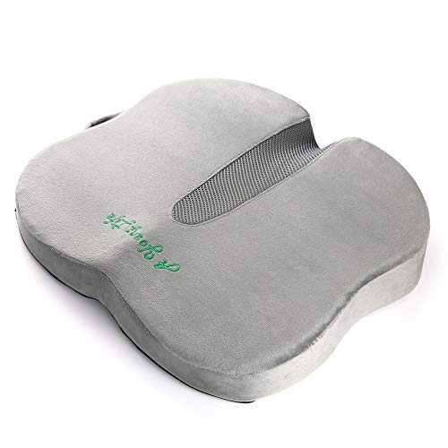 Seat Cushion for Office Chair - Pressure Relief Tailbone Pain Relief Cushion - Orthopedic Gel & Memory Foam Sciatica Pillow for Sitting - Coccyx Cushion for Car, Wheelchair, Computer and Desk Chair