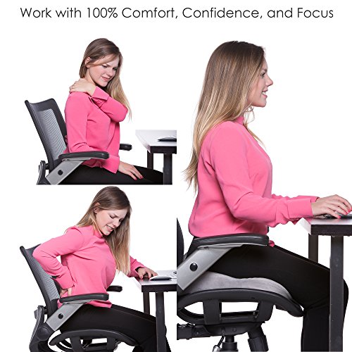 Seat Cushion for Office Chair - Pressure Relief Tailbone Pain Relief Cushion - Orthopedic Gel & Memory Foam Sciatica Pillow for Sitting - Coccyx Cushion for Car, Wheelchair, Computer and Desk Chair