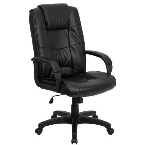 Flash Furniture High Back Black LeatherSoft Executive Swivel Office Chair with Arms