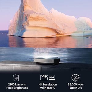 Hisense PX1-PRO 90-130" Ultra Short Throw UST 4K HDR Laser Projector with 2200 Lumens and Android Smart TV Home Theater Cinema Bundle with 1 YR CPS Enhanced Protection Pack