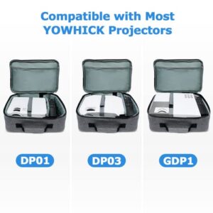 YOWHICK Projector Case, Projector Travel Carrying Bag Compatible with YOWHICK DP01, GDP1, DP03, More Movie Projector - Scratch Resistant & Compartment Dividers