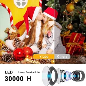 YT200 Mini LED Projector, Portable Small Home Projector for Children, Multifunction TFT LCD Screen, Same Screen Function, Built in Speaker, Support Mobile Power Supply