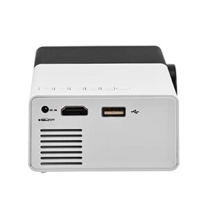 Mini Projector, Built-in Stereo Speaker Portable Multi-Media Home Theater Projector with HDMI/AV/USB Interface 320x240 Resolution(Black-White)