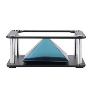 dpofirs 3d holographic display pyramid stands projector, 3.5-6 inch mobile smartphone hologram, for corporate product display, cartoon interaction, personal entertainment(cylindrical)