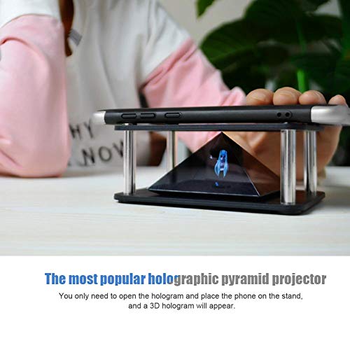 Dpofirs 3D Holographic Display Pyramid Stands Projector, 3.5-6 Inch Mobile Smartphone Hologram, for Corporate Product Display, Cartoon Interaction, Personal Entertainment(Cylindrical)