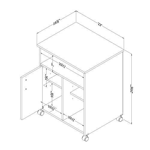 South Shore Axess Printer Cart, Royal Cherry