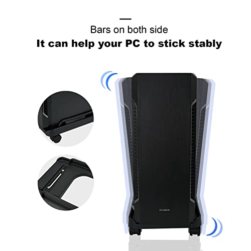 Carrotez [Dstore] Adjustable Desktop Computer Portable CPU Rolling 4 Wheel Stand, CPU Stands for Office, CPU cart for Dorm - Black