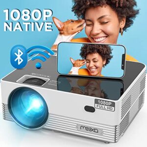 native 1080p wifi bluetooth projector, 8500l hd video mini projector with carrying bag,support 4k & 300″ screen, portable outdoor movie projector for tv stick, hdmi, aux, ps4, laptop, phone