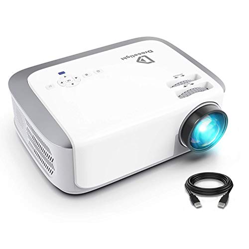 Projector, DracoLight 2020 6000 Lux Video Projector 50000 Hours Lamp Life Support 1080P Full HD, Compatible with Fire TV Stick, PS4, HDMI, VGA, AV and USB for Home Theater, Office Presentations