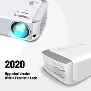 Projector, DracoLight 2020 6000 Lux Video Projector 50000 Hours Lamp Life Support 1080P Full HD, Compatible with Fire TV Stick, PS4, HDMI, VGA, AV and USB for Home Theater, Office Presentations