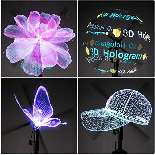 VEVOR 3D Holographic Fan 16.5Inch Hologram Fan with 224 Led Beads Holographic Projector Fan 450x224 Resolution Holographic LED Fan Display Wi-Fi Control for Business,Store,Shop,Holiday Events Display