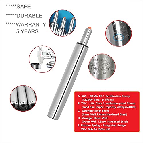 Mcdoofly Drafting Stool Bar Stool Gas Lift Cylinder Replacement Part,Tall Heavy Duty Hydraulic Pneumatic Piston for Drafting Chair(Size:18”- 28” Long)