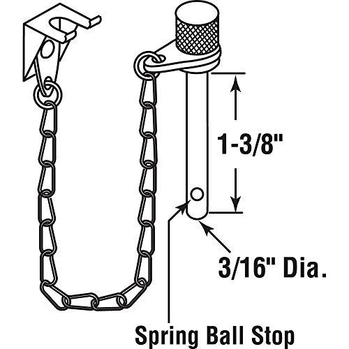 Prime-Line K 5092, 1-3/8 in, Aluminum Finish (2-Pack) Sliding Window Night Lock Pin, 2 Piece