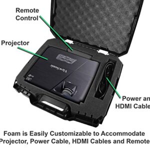 Casematix Customizable Projector Case Compatible with ViewSonic Projectors Pa503s , Pa503w , Pa503x , Pjd7828hdl and Accessories