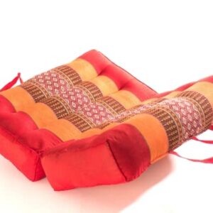 Zafuko Foldable Cushion - Cherry/Peach - organic Kapok filling, use folded and unfolded for meditation, soft yoga prop, portable cushion